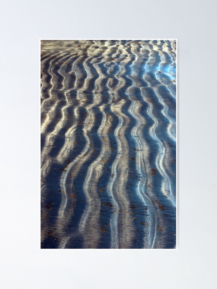 "Curvy Lines of a Beach Kissed by Ocean Waves" Poster by VernDawg ...