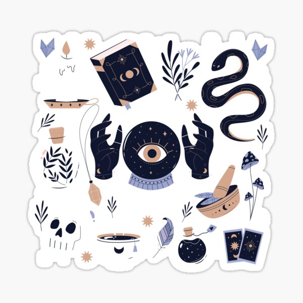 "hand drawn esoteric elements collection" Sticker for Sale by ...