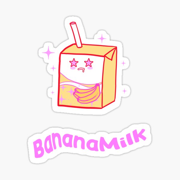 "Kawaii Banana Milk Addicted" Sticker for Sale by edermunizz | Redbubble