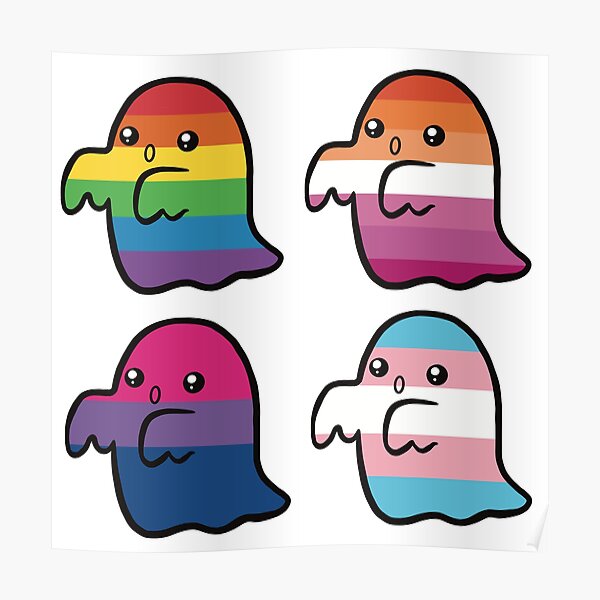 "Pride LGTB flags cute ghosts" Poster by Namidere7 | Redbubble