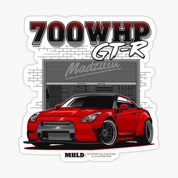 "Skyline GT-R R35 Car Illustration" Sticker for Sale by mohalldi ...