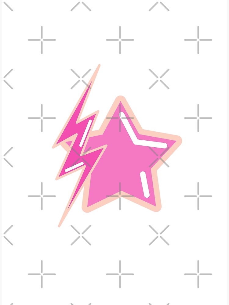"Star Lightning Preppy Aesthetic Pink Pink Beige White" Art Print by ...
