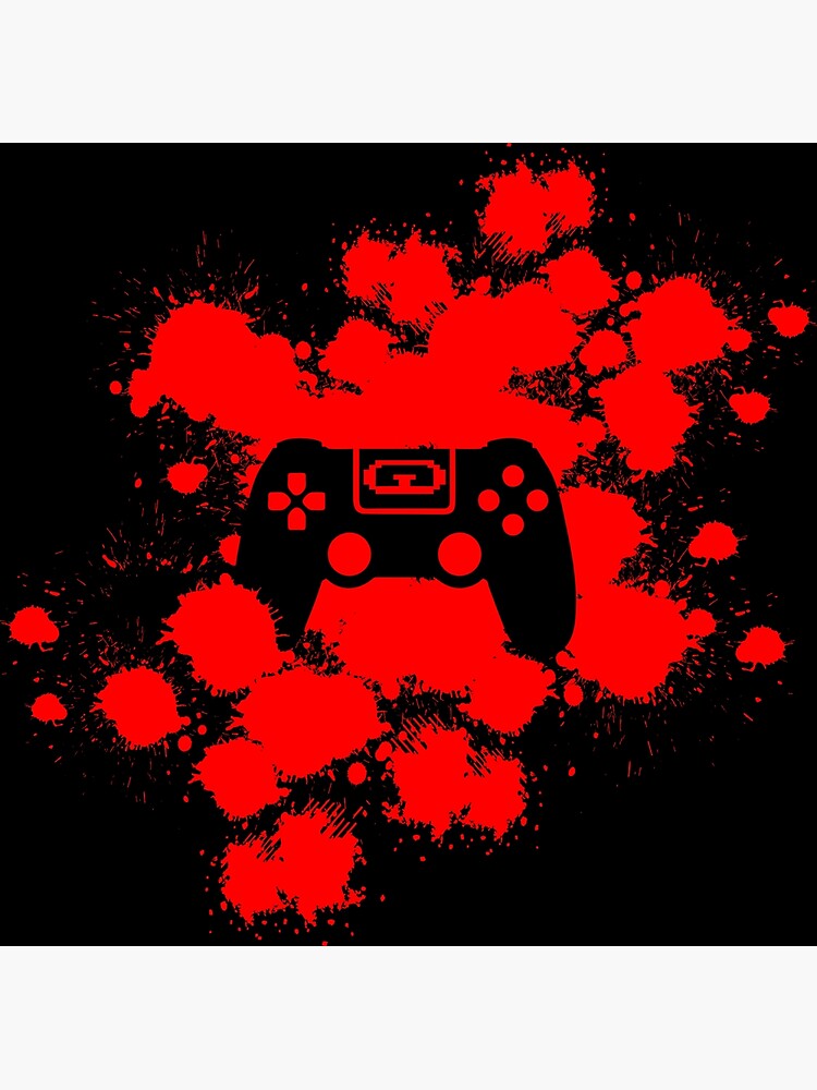 "Game Controller with Red Paint Splatter " Poster for Sale by Wallas09 ...