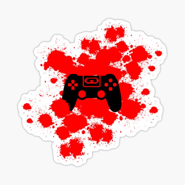 "Game Controller with Red Paint Splatter " Sticker for Sale by Wallas09 ...