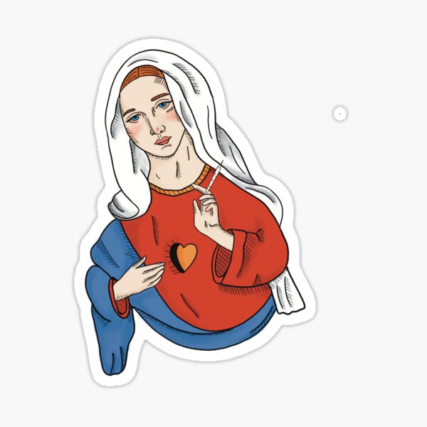 "Mother Mary, Holy Mary" Sticker by gingerillust | Redbubble