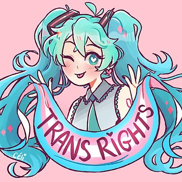 "miku says trans rights!" Sticker for Sale by aepoyi | Redbubble