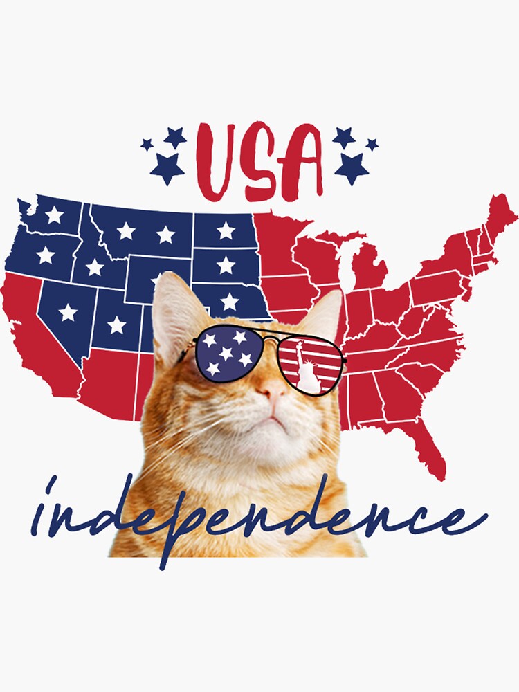 "happy independence day cat " Sticker for Sale by ArtistGuysVN | Redbubble