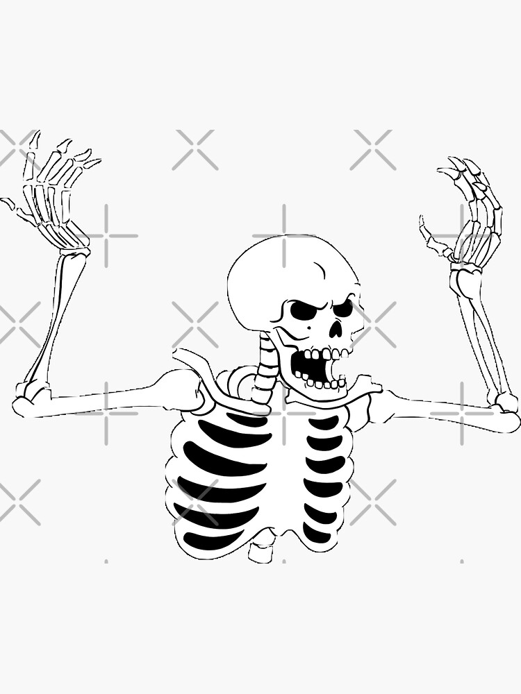 "Angry Skeleton" Sticker for Sale by Superjamba | Redbubble