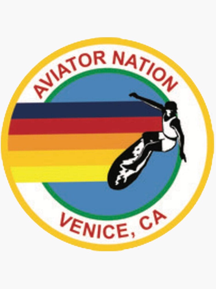 "Aviator nation " Sticker for Sale by maddiesartworks | Redbubble