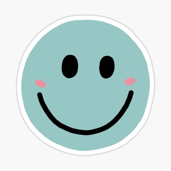 "Cute Smiley Face: Teal" Sticker for Sale by MadeByAyla | Redbubble