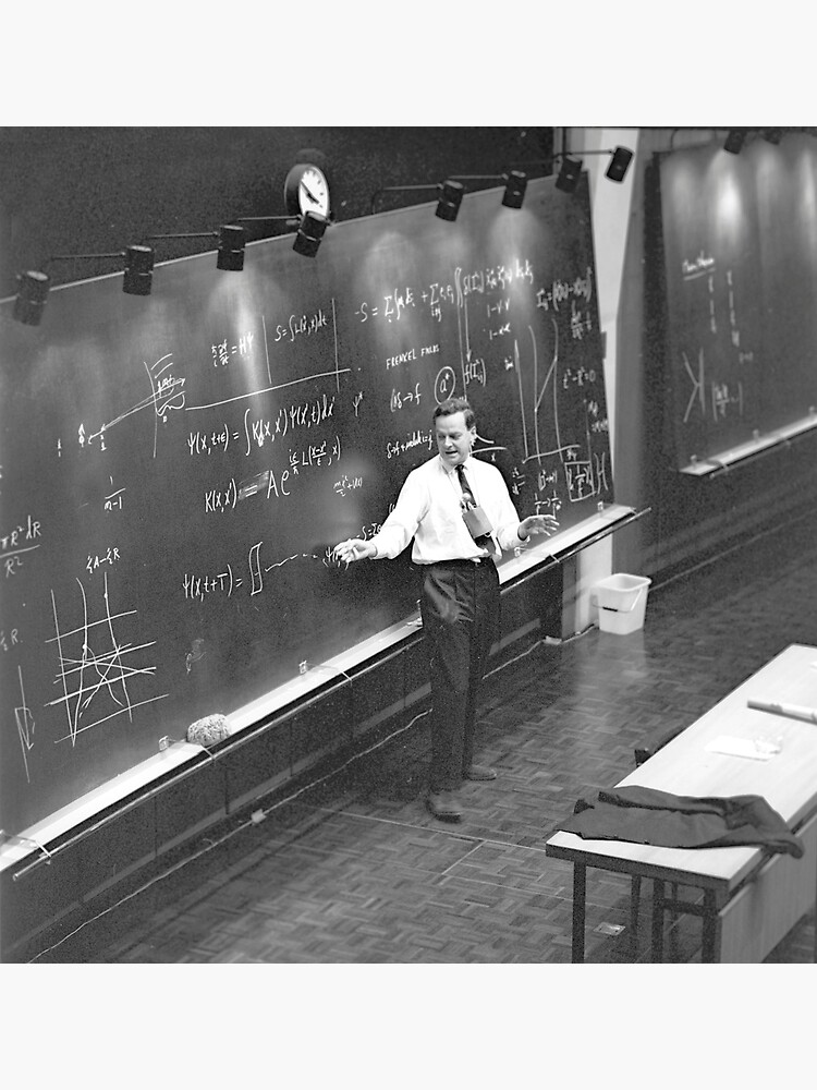 Richard Feynman at the Chalkboard Premium Matte Vertical Poster sold by ...