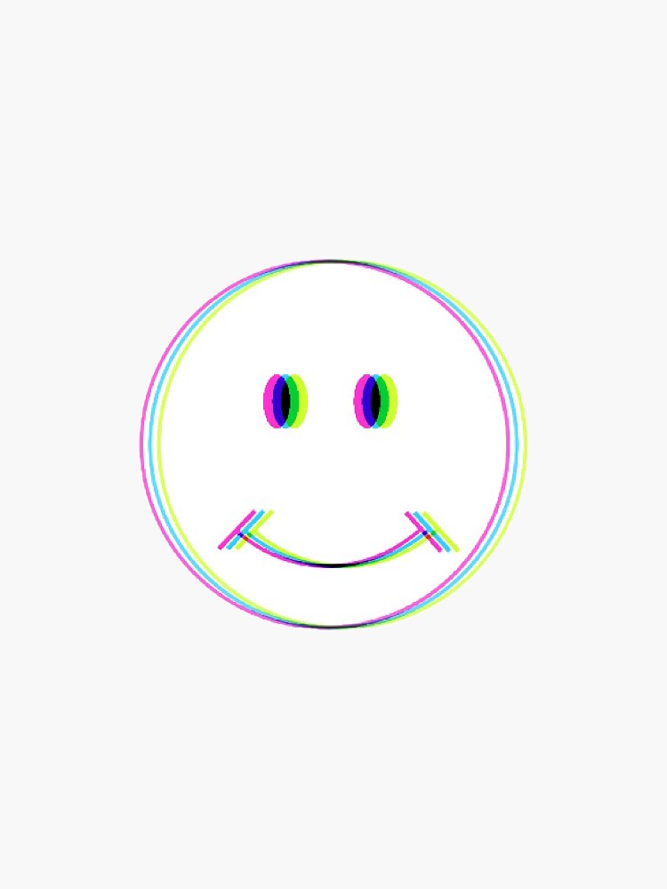 "Aesthetic RGB Smiley Face" Sticker for Sale by stylesbyjack | Redbubble