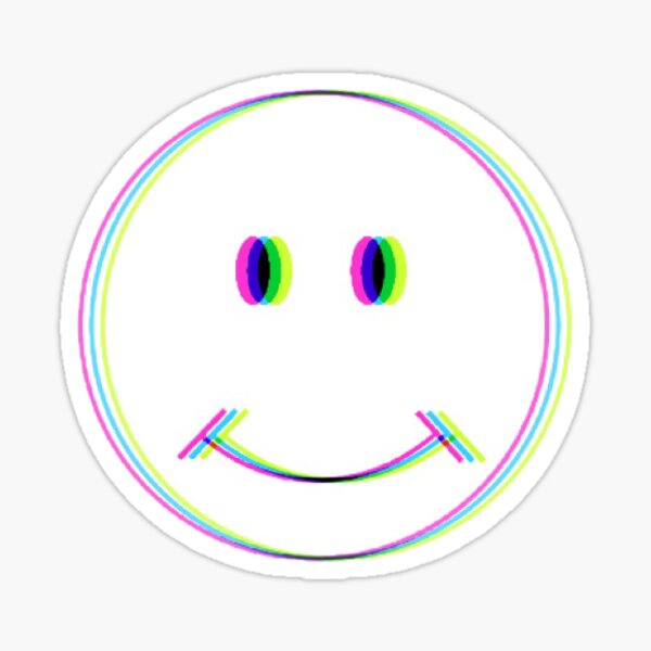 "Aesthetic RGB Smiley Face" Sticker for Sale by stylesbyjack | Redbubble