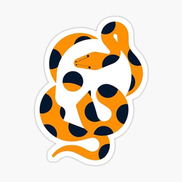 "Orange Snake Art Design Colorful " Sticker for Sale by taherismail ...
