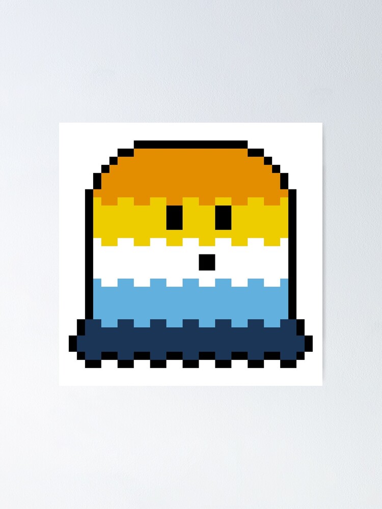 " pixel art aroace pride ghost sprite" Poster by sezalilly | Redbubble
