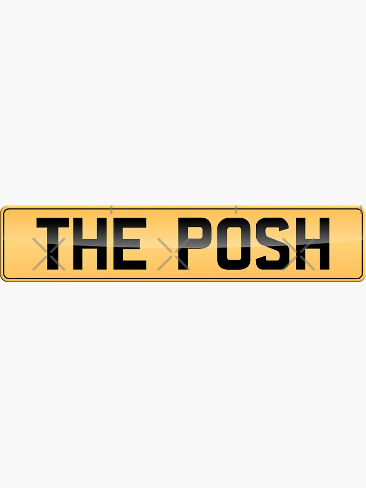 "Posh Number Plate" Sticker for Sale by FunkyShirtsUK | Redbubble