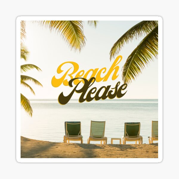 "Beach please" Sticker for Sale by namjooningArt | Redbubble