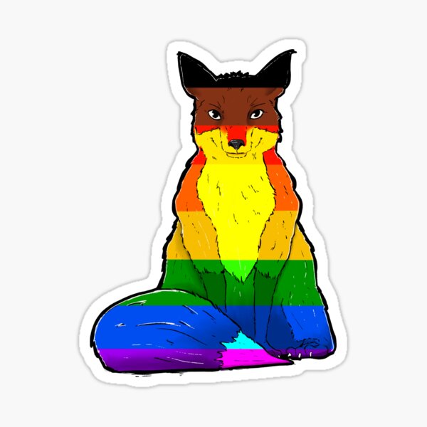 "Pride Fox" Sticker for Sale by oddlybigbear | Redbubble
