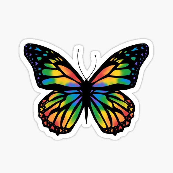 "Rainbow Butterfly" Sticker for Sale by leilanidrawss | Redbubble
