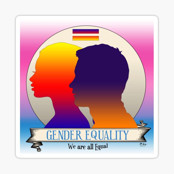 "Gender Equality" Sticker for Sale by rikiiart | Redbubble