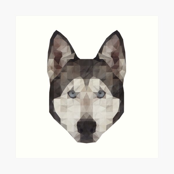 "geometric husky" Art Print for Sale by meghadley | Redbubble