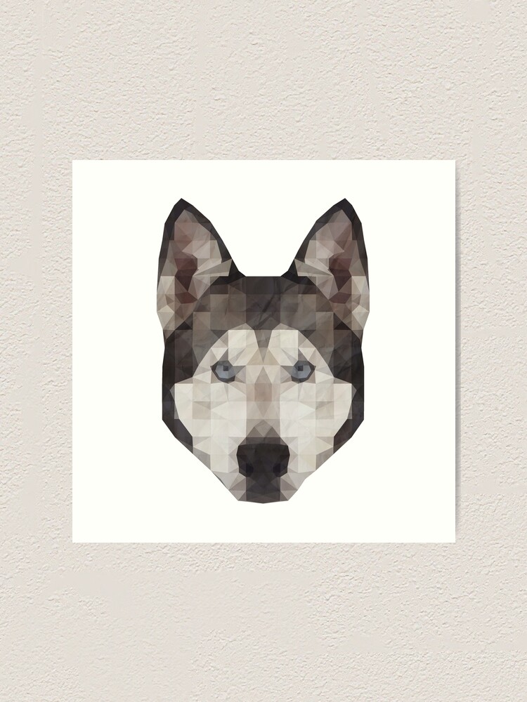 "geometric husky" Art Print for Sale by meghadley | Redbubble