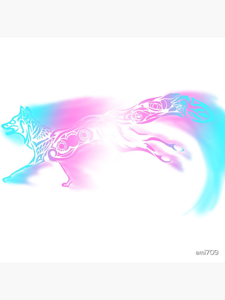 "Running fox tribal trans" Sticker for Sale by emi709 | Redbubble
