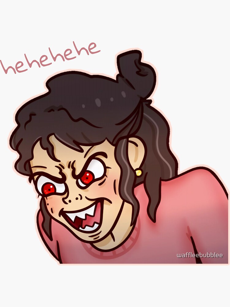 "Evil Look (Hehe)" Sticker for Sale by waffleebubblee | Redbubble
