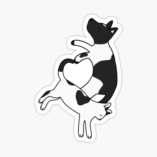 "Cat and Dog Cuddling" Sticker for Sale by StickerHome | Redbubble