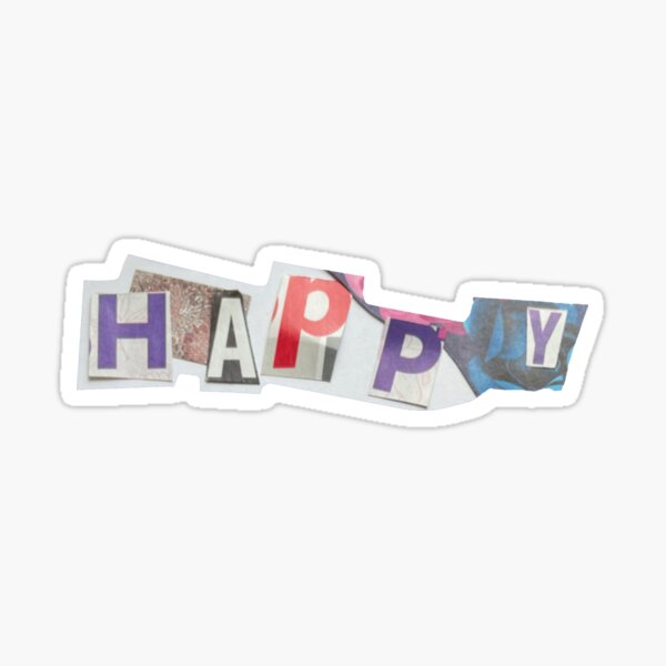 "Happy Magazine Cut Outs" Sticker for Sale by carolinepvoigt | Redbubble