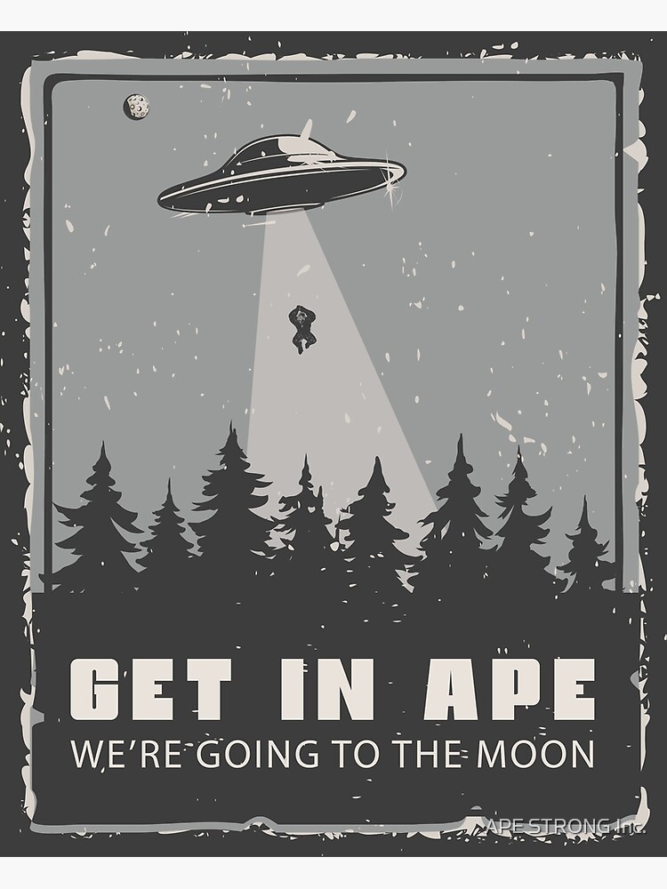 "AMC Ape / GME Ape - Get In, Go to the Moon (Gray)" Metal Print by ...