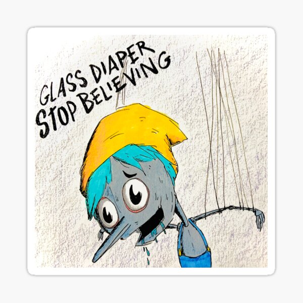 "Glass Diaper “Pinocchio” " Sticker for Sale by kablonker | Redbubble