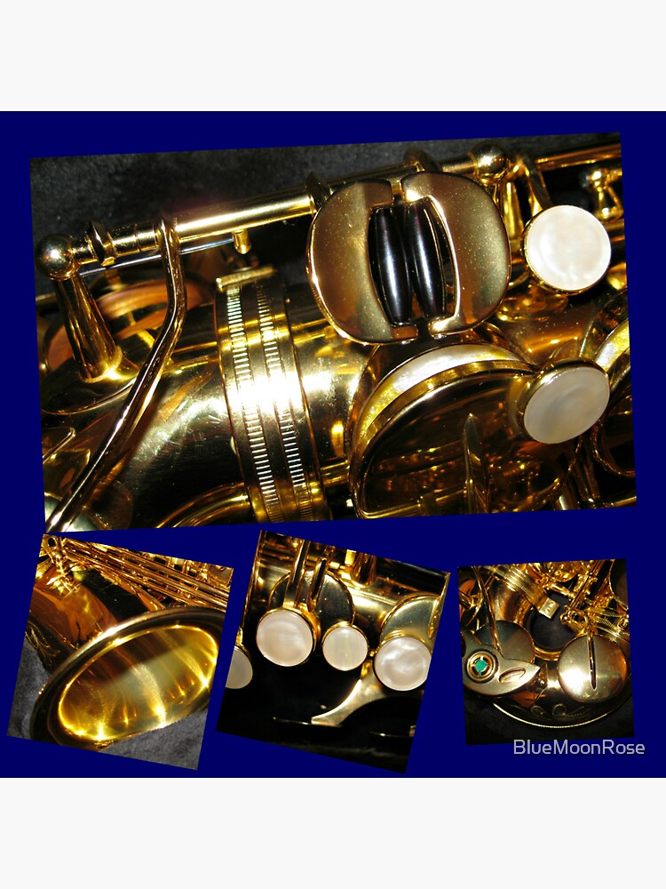 "Sax Magic - Saxophone Collage" Sticker by BlueMoonRose | Redbubble