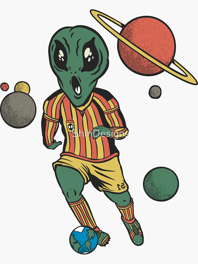 "Soccer Football Alien" Sticker for Sale by ShinDesigns | Redbubble