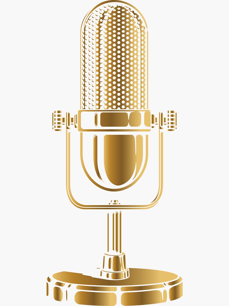 "Podcast Vintage Mic " Sticker for Sale by artdesignforyou | Redbubble