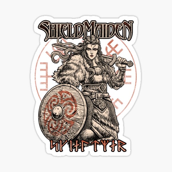 "Female Viking Shieldmaiden Norse Younger Futhark Runes Vegvisir ...
