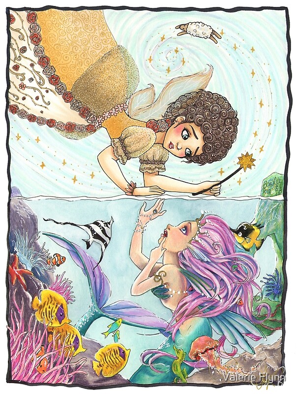 "The Fairy and Mermaid" by Valerie Flynn | Redbubble