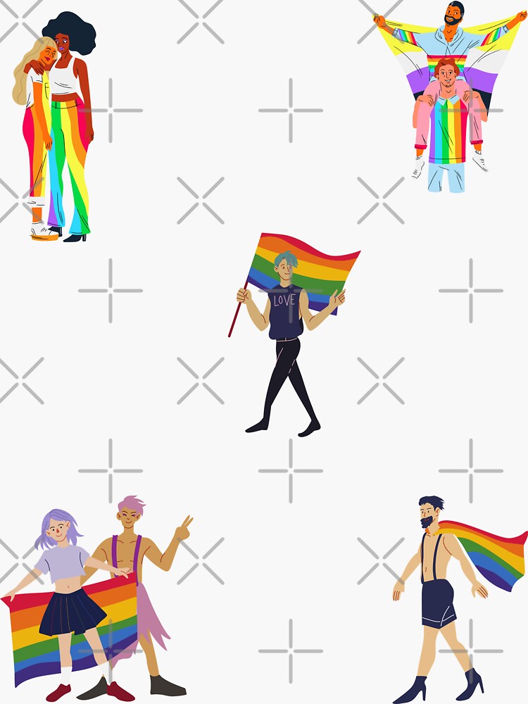 "Pride Friends Parade Sticker Set" Sticker by SurbDesigns | Redbubble