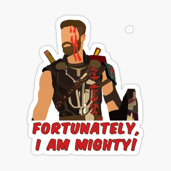 "Thor- fortunately, i am mighty" Sticker for Sale by KlerinJomon ...