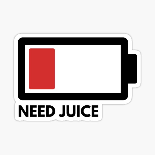 "Need juice" Sticker for Sale by Dingbatsapparel | Redbubble