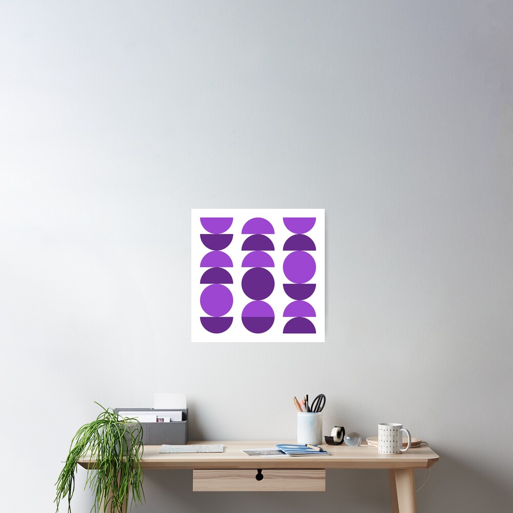 "Mid century modern style half circles - Purple" Poster for Sale by ...