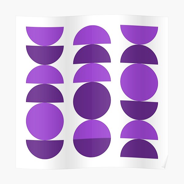 "Mid century modern style half circles - Purple" Poster for Sale by ...