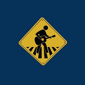 "Guitar Player crossing Road Sign" Sticker for Sale by oganje | Redbubble