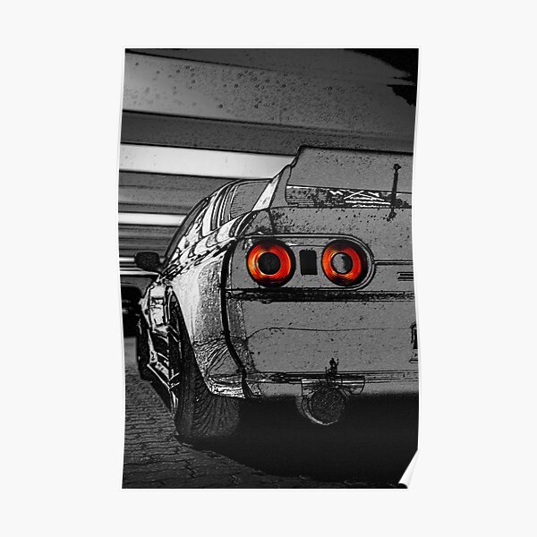 "Nissan Skyline R32 GTR rear end, Classic JDM Sketch Art." Poster by ...