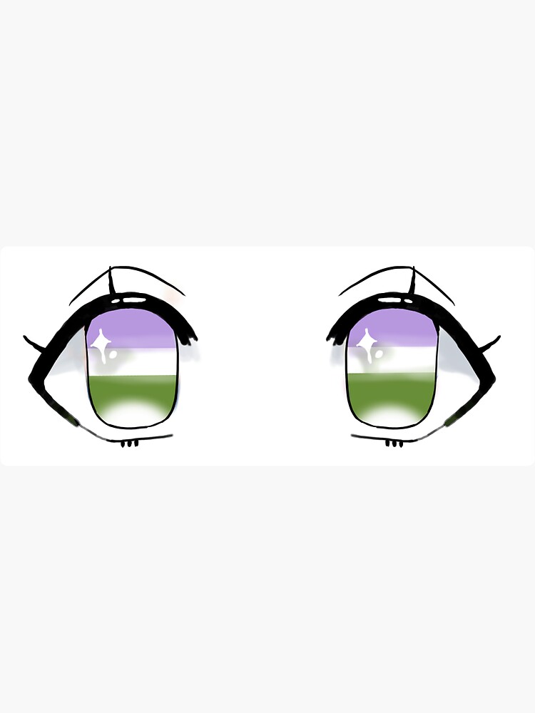 "anime eye genderqueer pride!" Sticker for Sale by kait-k | Redbubble