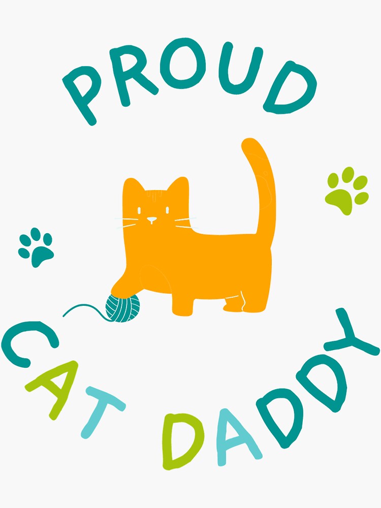 "Cat Daddy Pajamas Sticker Print " Sticker for Sale by kstrafen | Redbubble