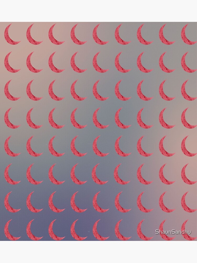 "Red Crescent Moon Pattern in Gradient Red/Blue Sky" Poster for Sale by ...