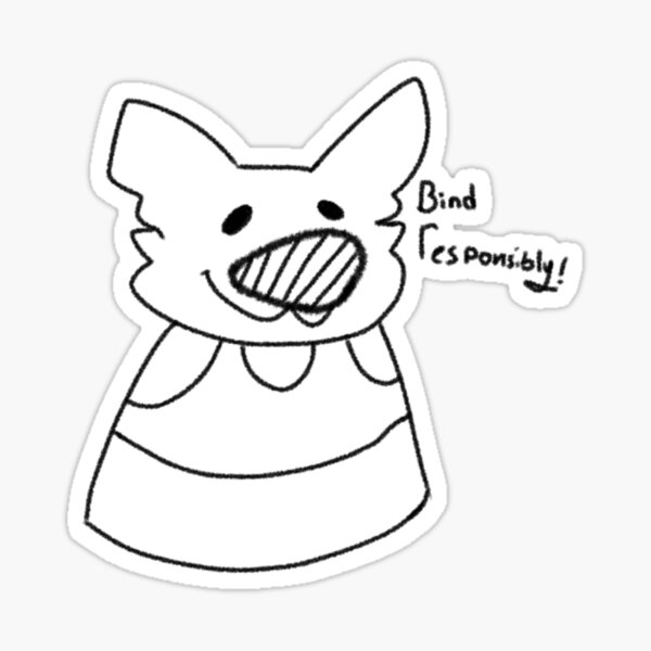 "Mental health doggo- Bind responsibly!" Sticker for Sale by ...
