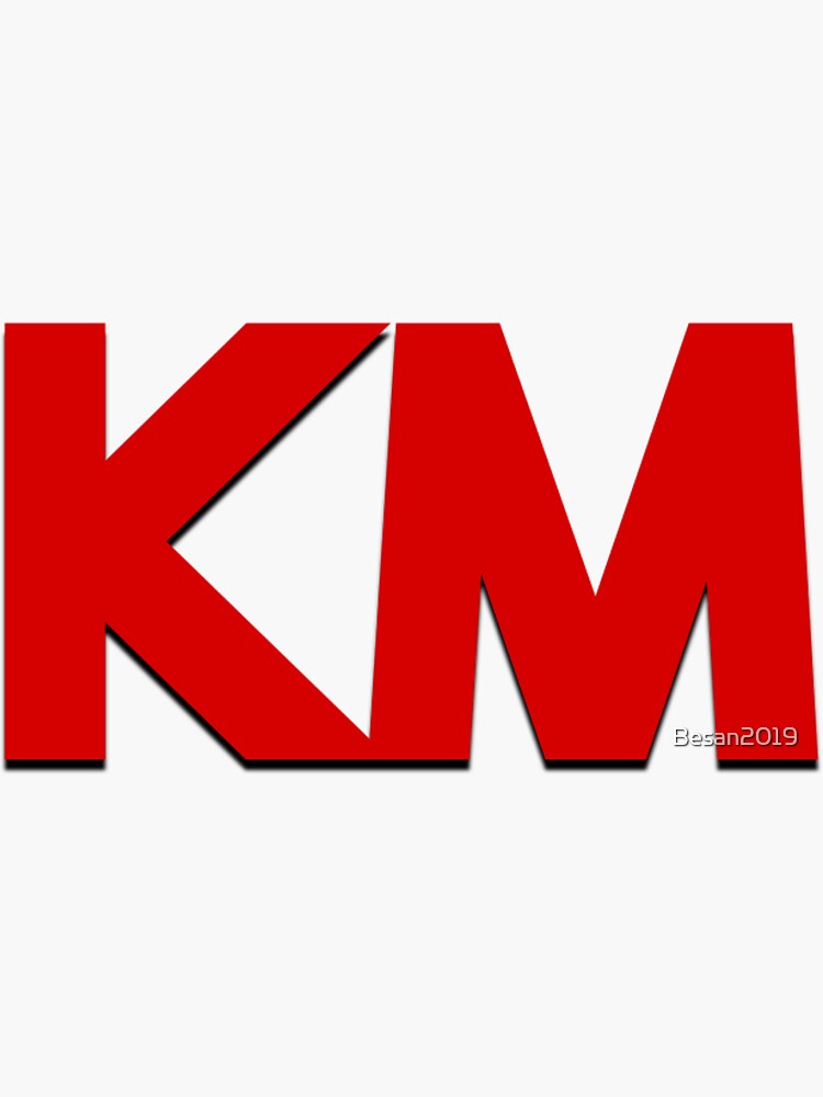 "Km" Sticker for Sale by Besan2019 | Redbubble