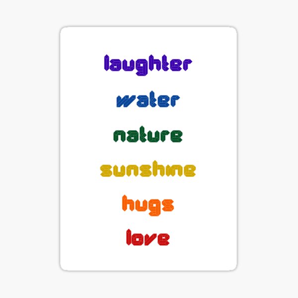 "Happy Life Essentials Word Rainbow " Sticker for Sale by visual ...